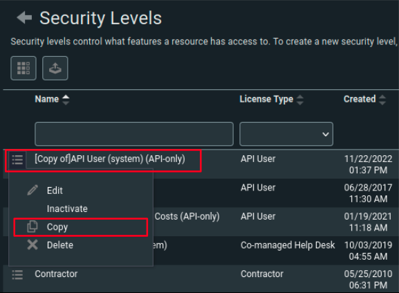 Configure Autotask API User
